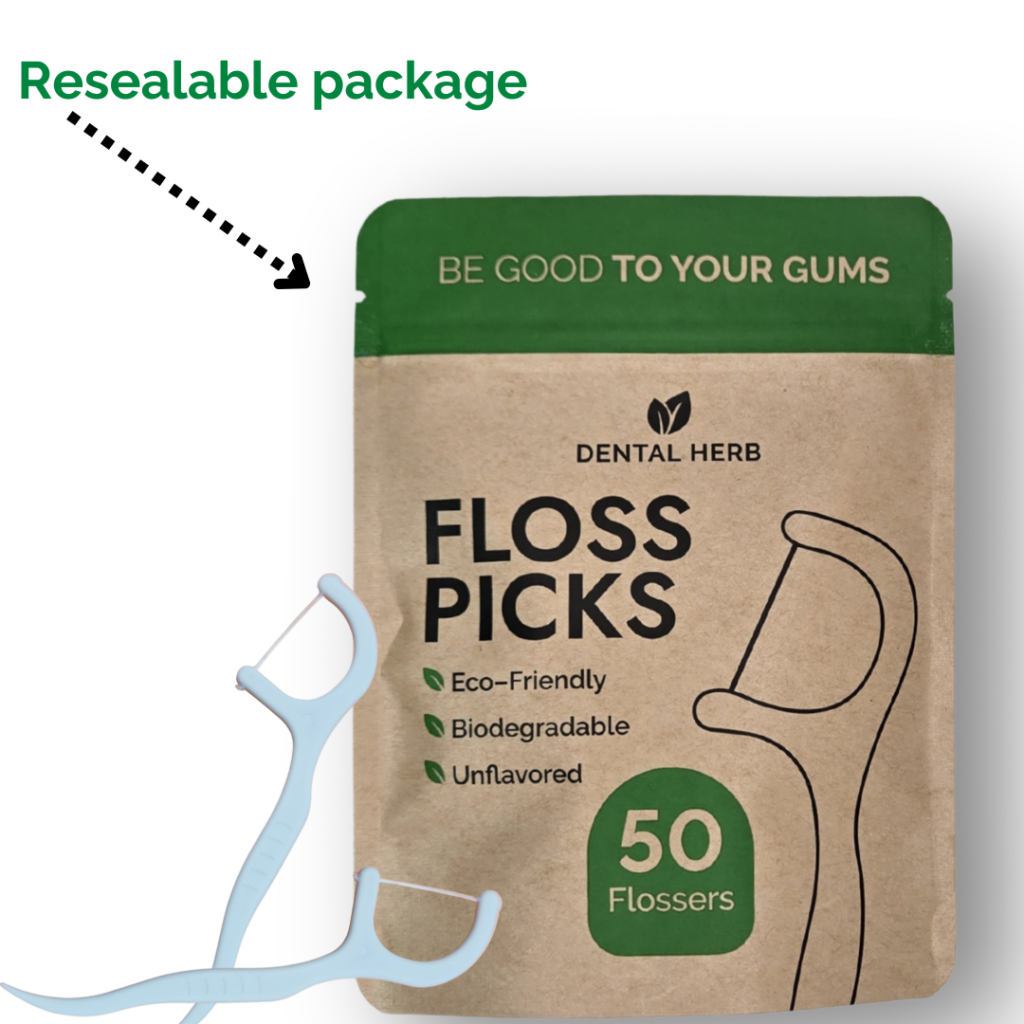 4 Pack – Biodegradable Floss Picks – 50 per pack – Unflavored – Dental ...